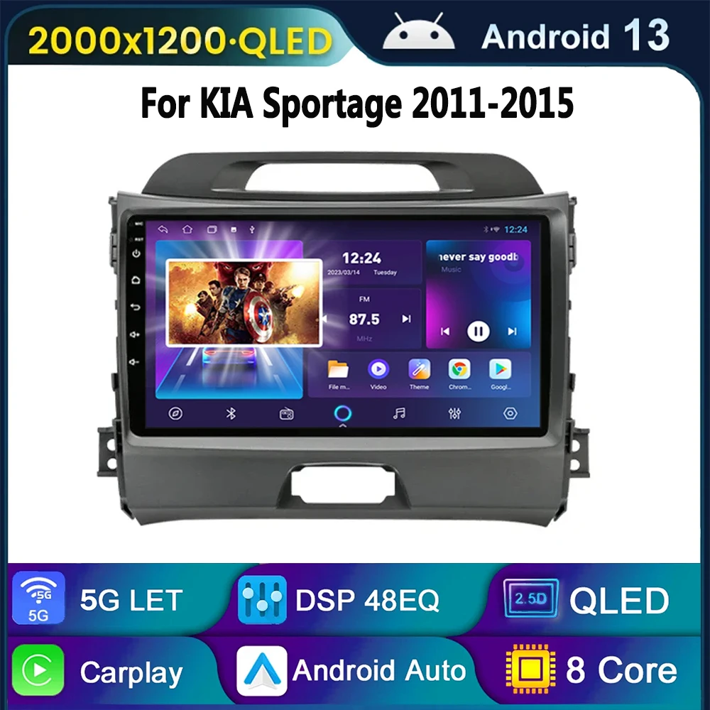 For KIA Sportage 2010 2011 2012 2013 2014 2015 2016 2Din Car Android Radio Multimedia Player 2 ...