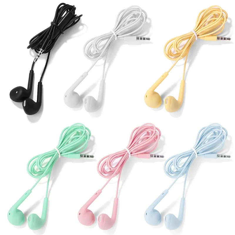 3.5mm Earphones With Microphone Wired Earphones Plug In-Ear Headphones ...