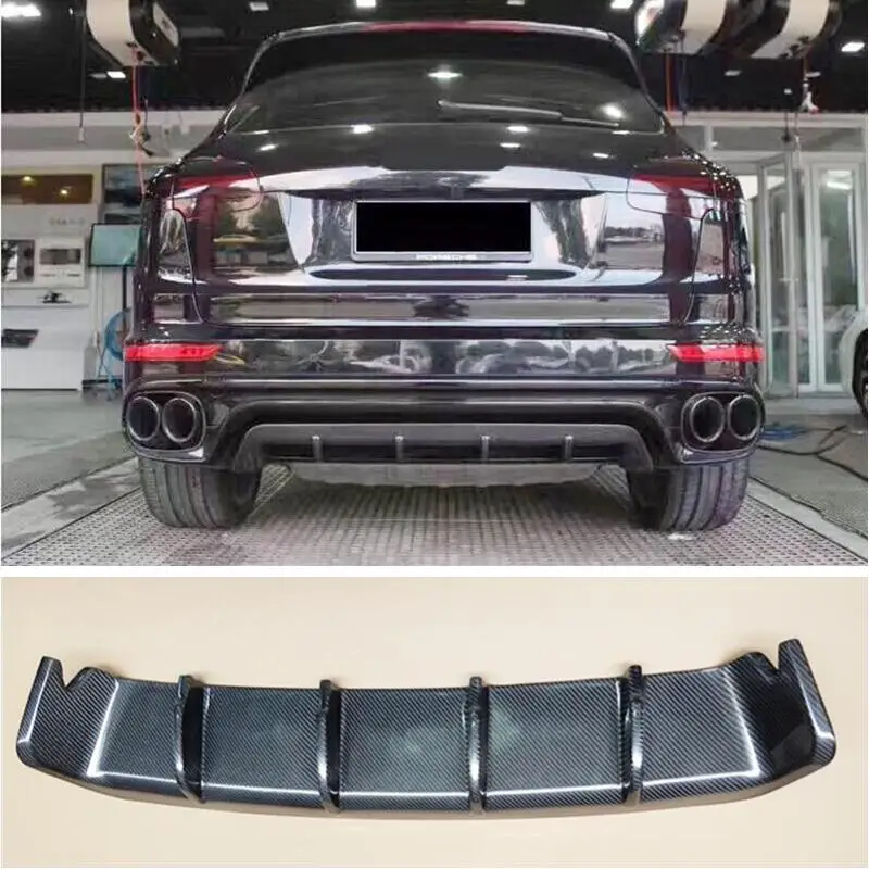 For Porsche Cayenne 958 2015 2016 2017 Real Carbon Fiber Rear Diffuser ...