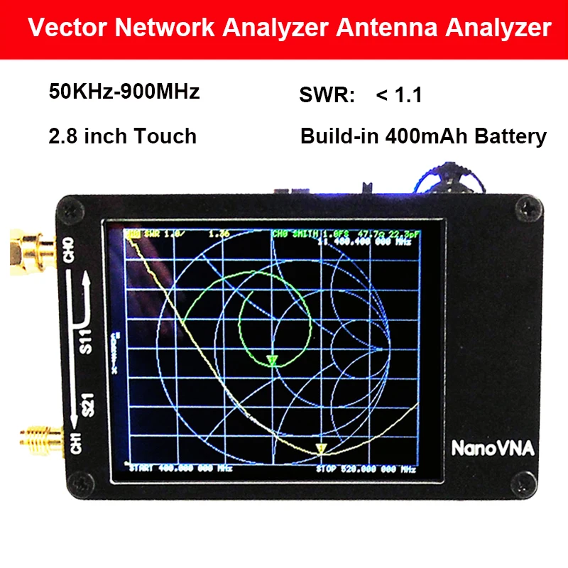 Nanovna 50khz-900mhz Vector Network Analyzer Kit Mf Hf Vhf Uhf Antenna Analyzer Nano Vna Diy ...