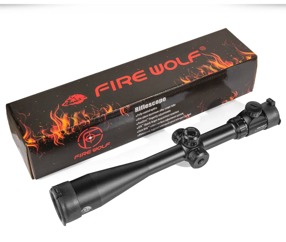 Fire Wolf 10-40x50 E Scope Long Range Riflescope Side Wheel Parallax Optic Sight Rifle Hunting ...