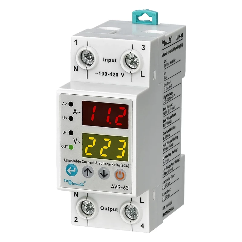 Samwha-dsp-63A-40A-Din-rail-adjustable-over-under-voltage-protector ...