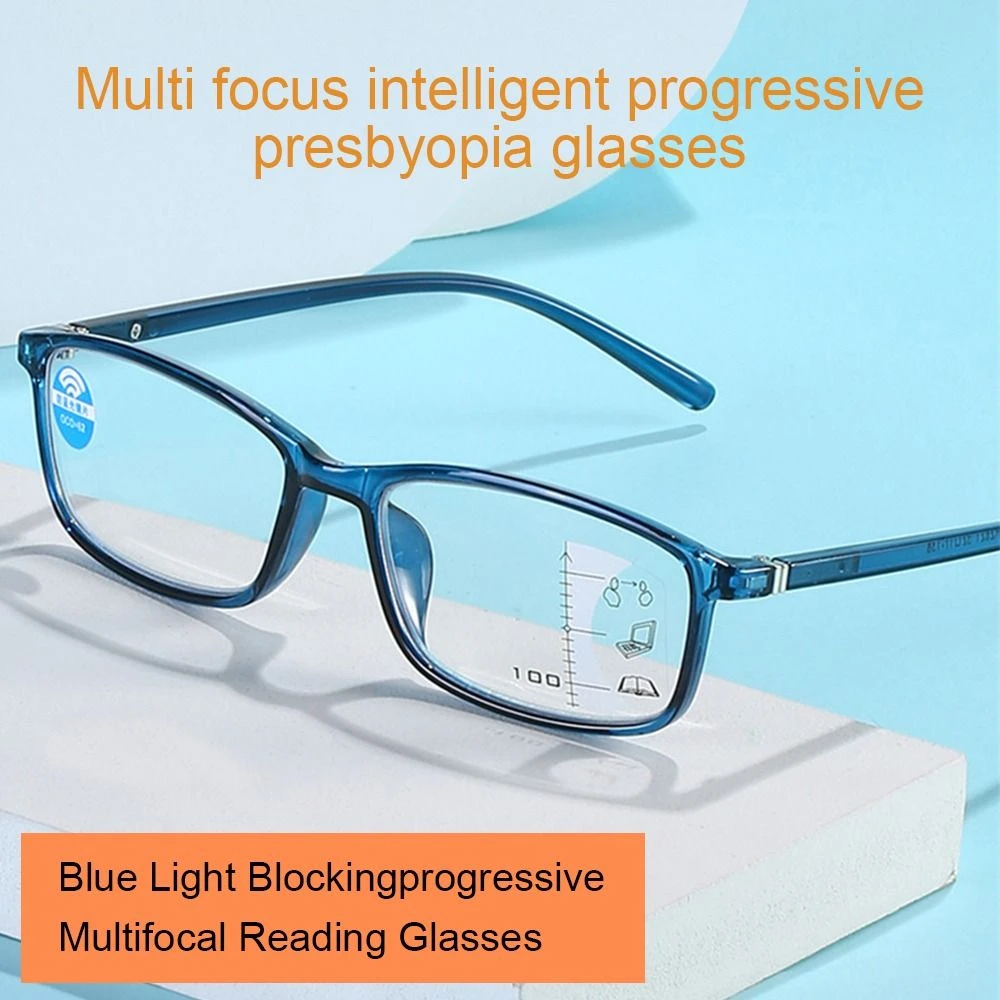 Progressive Multifocal Reading Glasses Anti Blue Light Computer Glasses ...