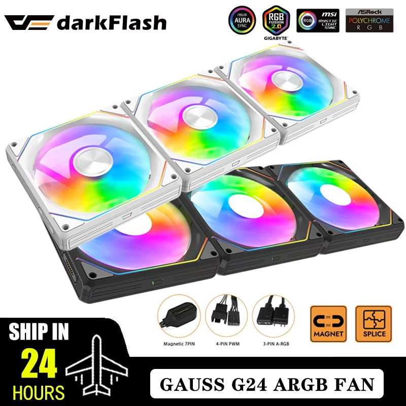 Darkflash-G24-Case-Fan-PC-120mm-Rgb-Fans-Cooler-Kit-Magnetic-interface ...