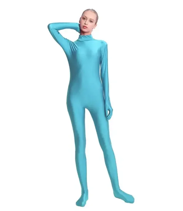 SPEERISE Body de licra con pies para mujer, mono Zentai sexy de cuello ...