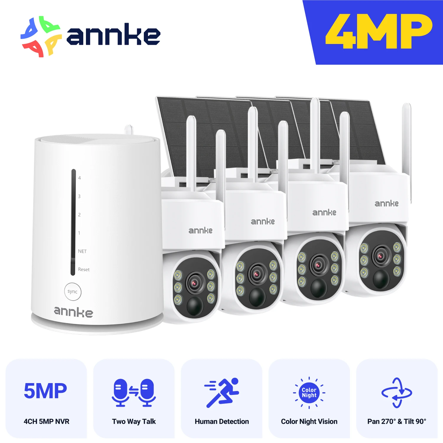 Annke 4mp 2k sistema de câmera doméstica sem fio kit de 2 câmeras ...