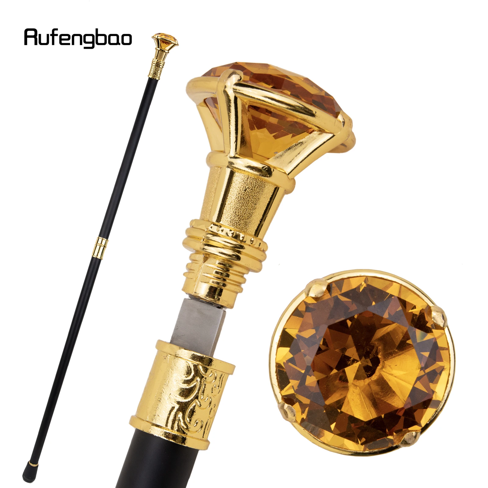 Orange-Diamond-Type-Golden-Walking-Stick-with-Hidden-Plate-Self-Defense ...