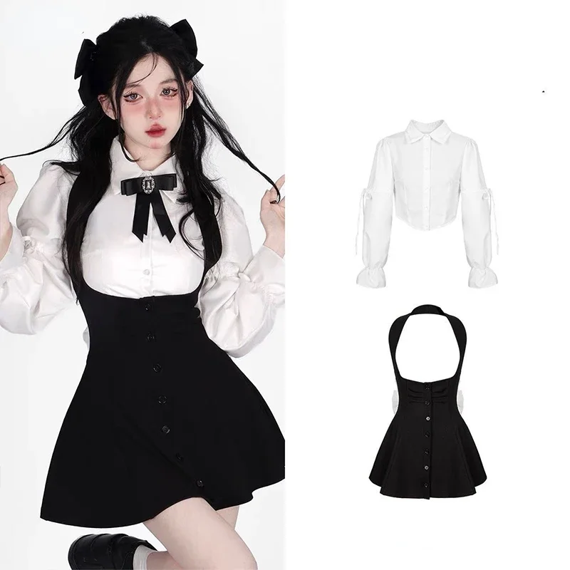 Conjunto-de-dos-piezas-para-mujer-camisas-blancas-de-manga-larga ...