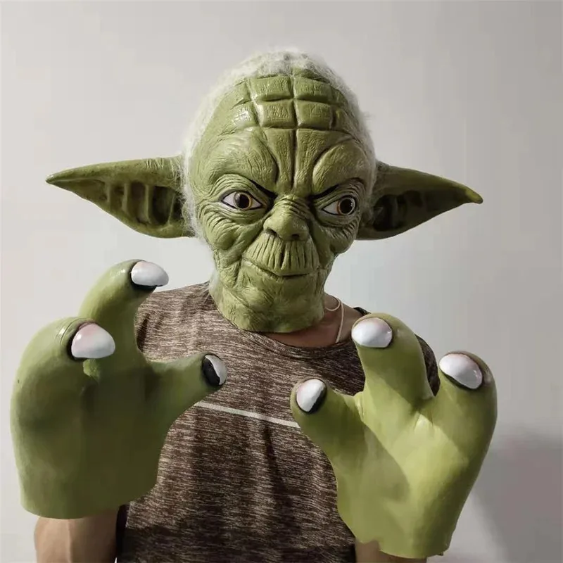 Master Yoda Latex Mask Star Wars Cosplay Costume Props Fancy Dress ...