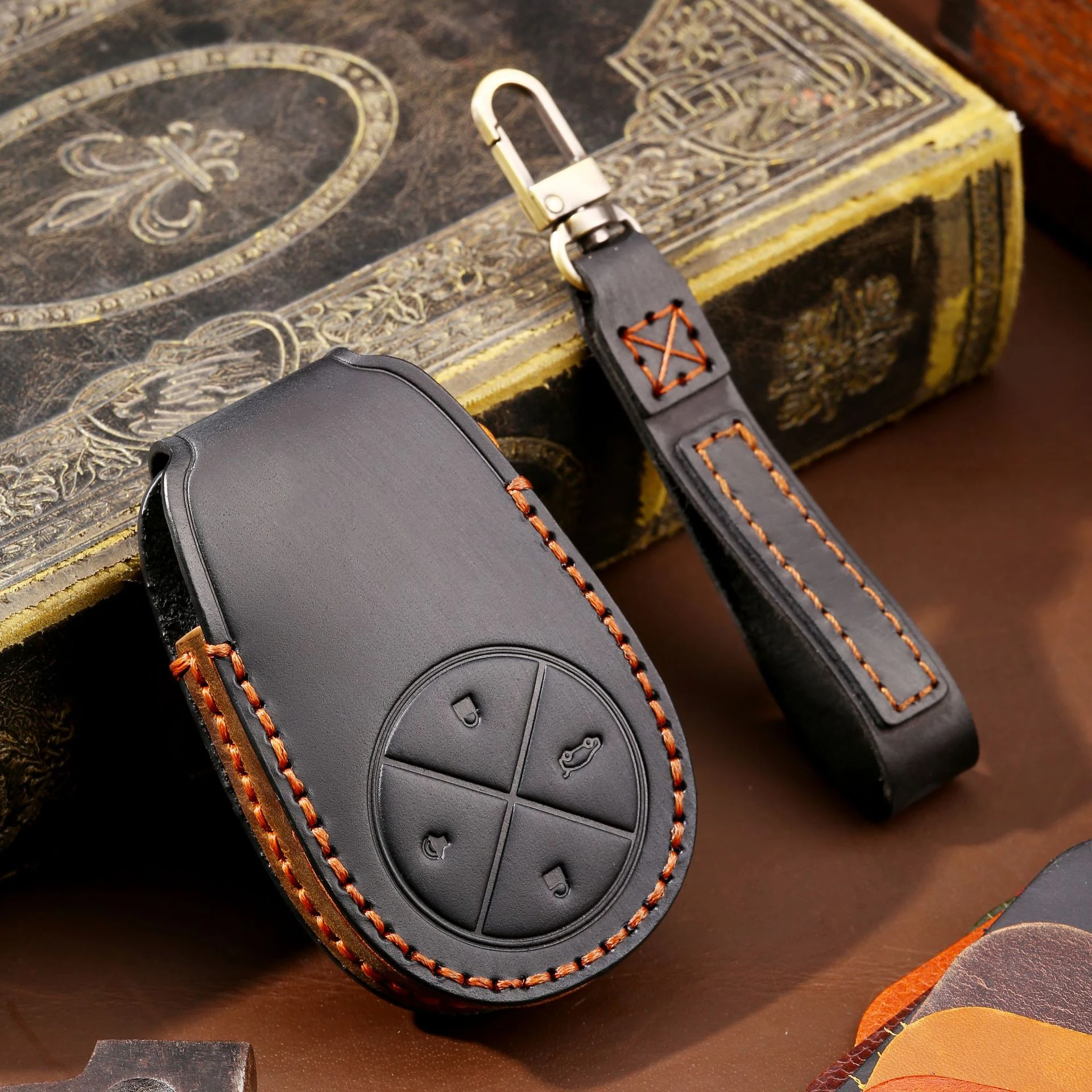 Leather Car Key Case Cover Fob Protector Accessories for Nio ES6 ES8 ...
