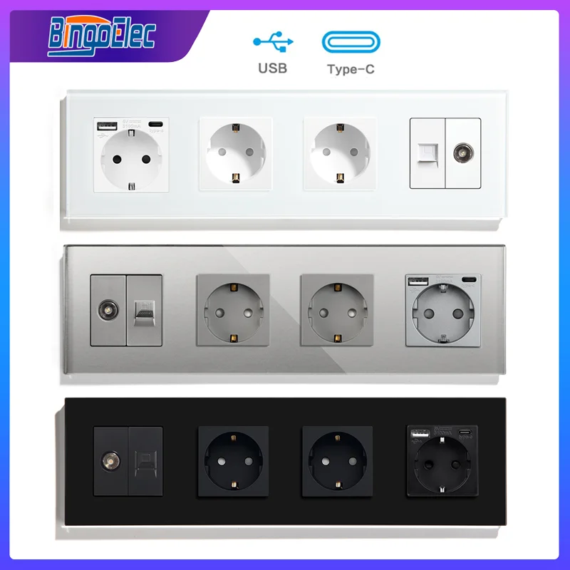 Prises-murales-standard-EU-avec-prise-USB-Type-C-TV-CAT6-Internet ...