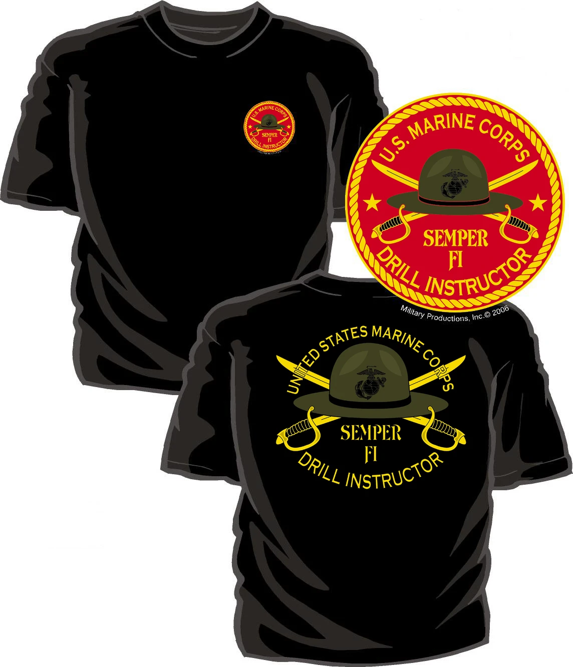 US-Marine-Corps-Drill-Instructor-T-Shirt-100-Cotton-O-Neck-Summer-Short ...
