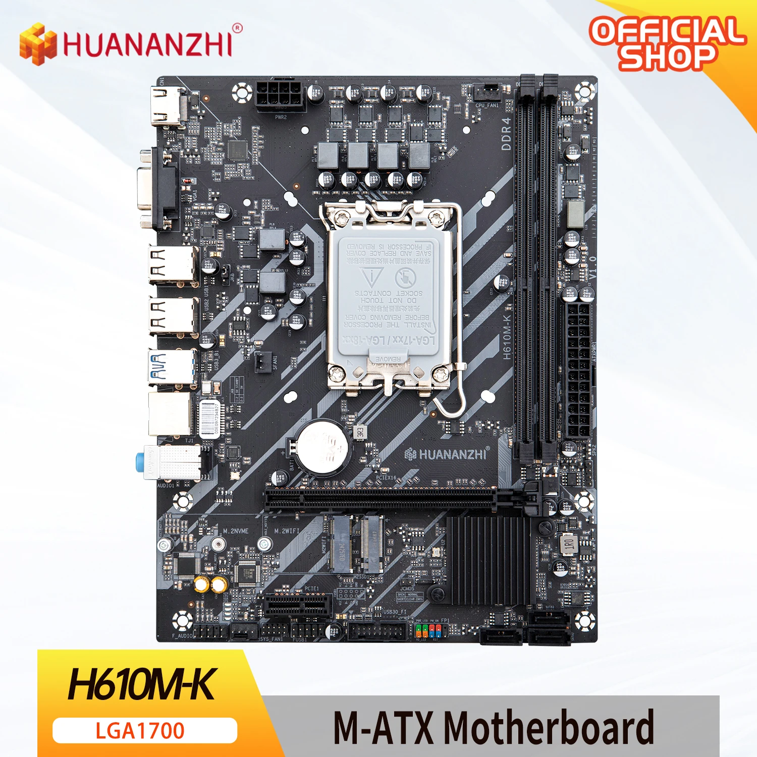 HUANANZHI-H610M-K-MATX-DDR4-Motherboard-Support12-13-14-Gen-H610-Intel ...