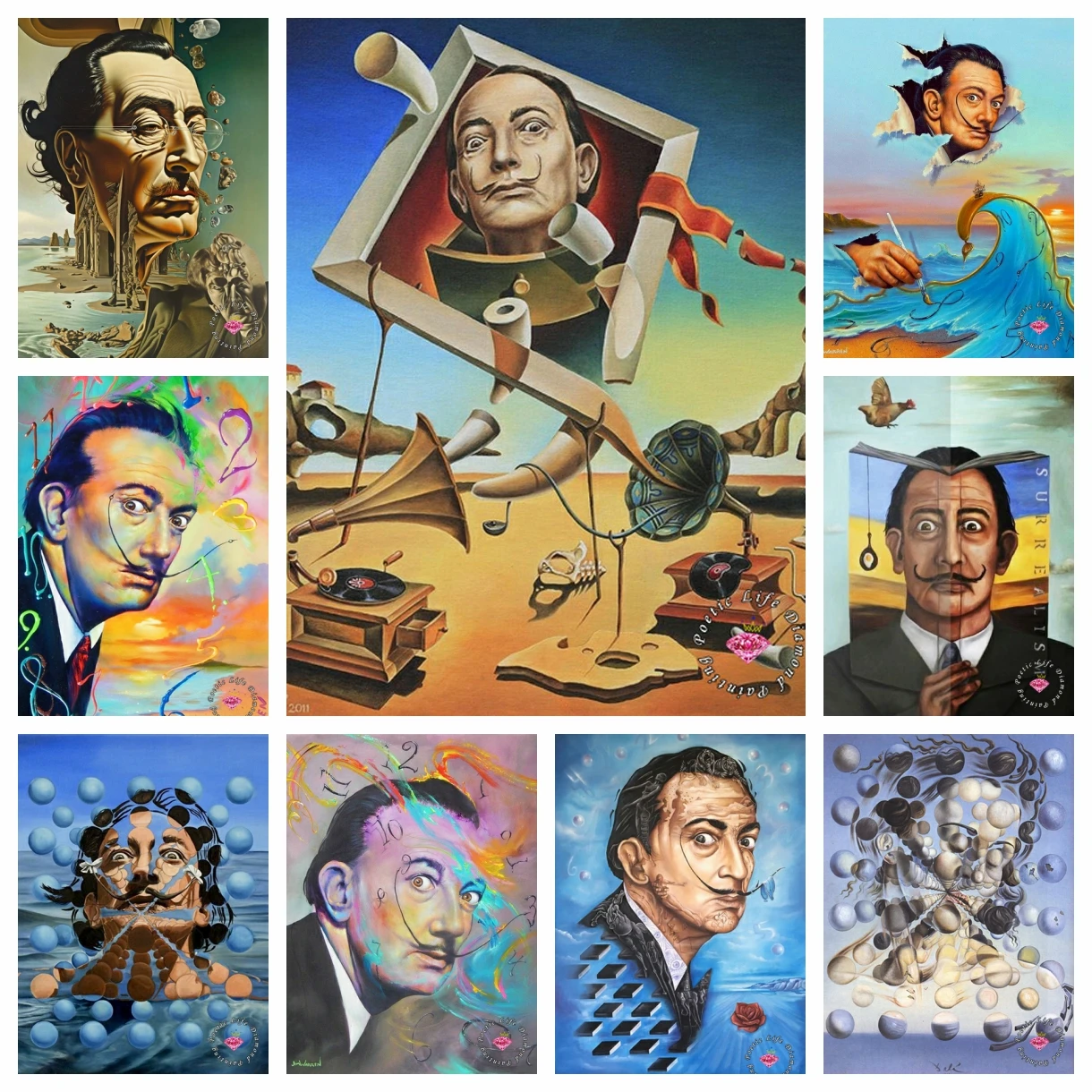 Abstract-Surrealism-Art-By-Salvador-Dali-DIY-Diamond-Painting-Cross ...