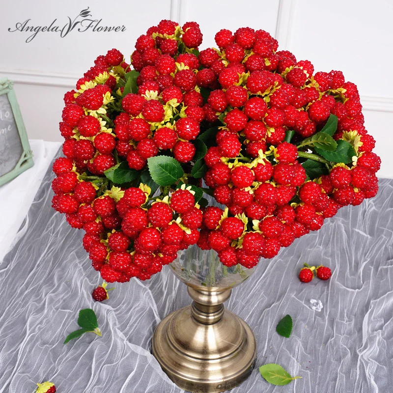 Artificial-Fruits-Christmas-Berry-Multi-headed-Raspberries-Bouquets ...