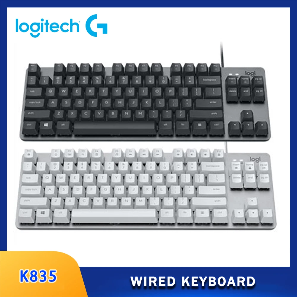 Logitech K835 mekanik klavye kablolu oyun klavyesi TKL 84-key yüzer masaüstü dizüstü PC ofis ...
