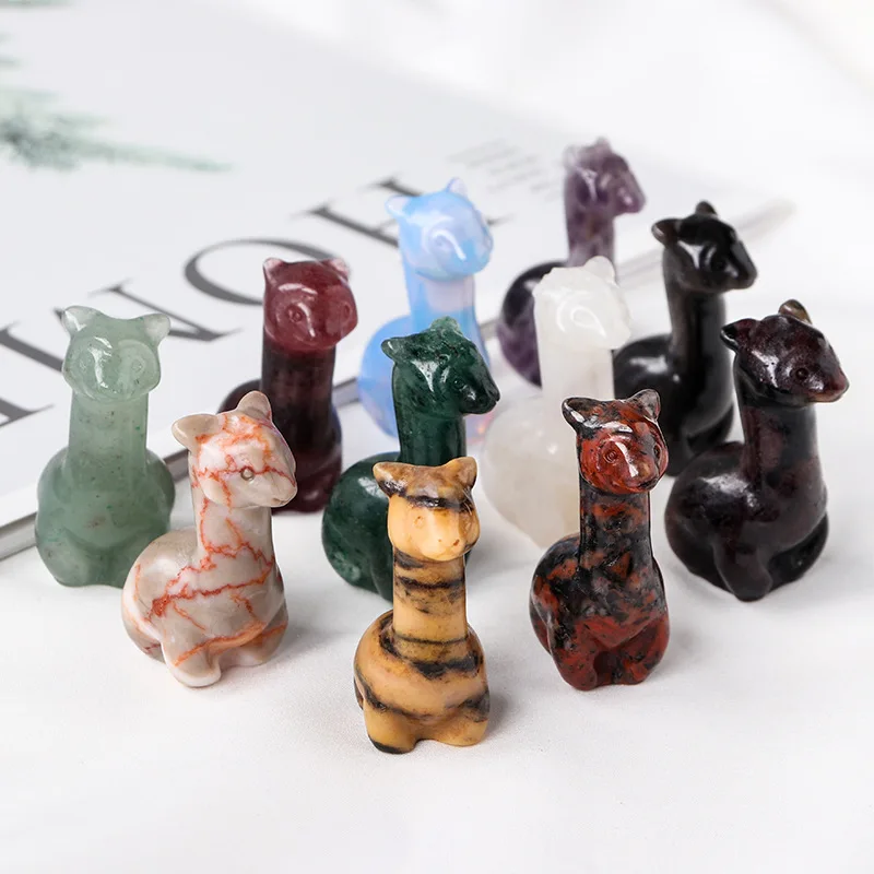 6pcs-Natural-Crystal-Stone-Carving-Animal-Alpaca-Ornament-Healing ...
