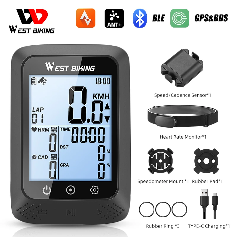 WEST-BIKING-BKV100-GPS-BDS-Bike-Computer-Cycling-Wireless-Speedometer ...
