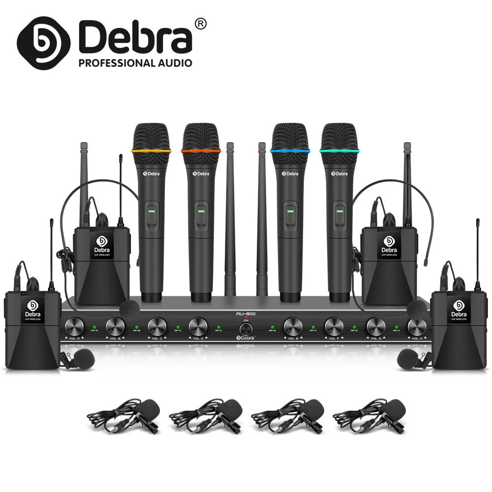 Debra Professional UHF Wireless Microphone System For Stage Performance ...
