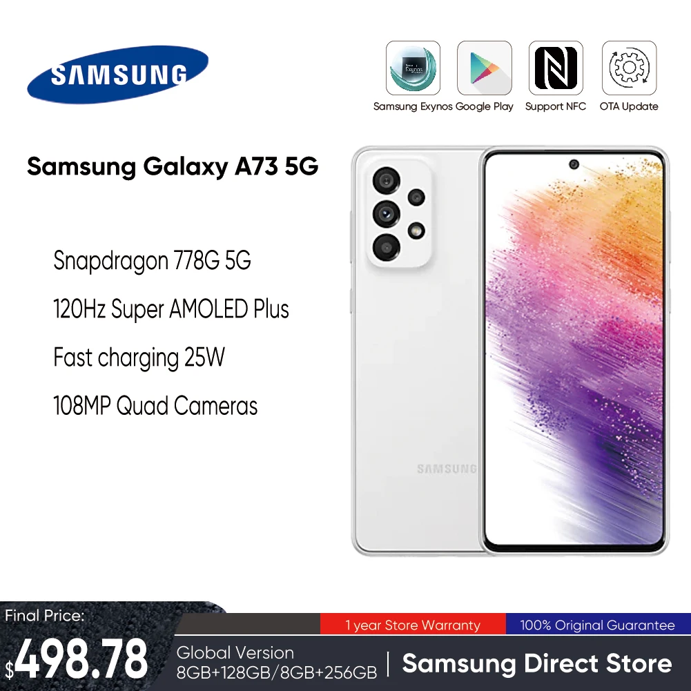 Samsung Galaxy A73 A736BDS 5G Smartphone Snapdragon 778G 5000mAh ...
