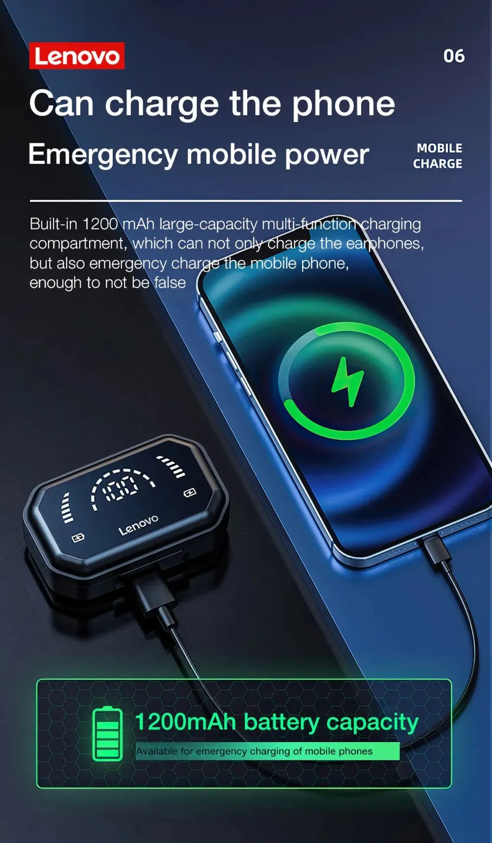 Lenovo LP3 Pro Wireless Earbuds | Bluetooth 5.0 | HiFi Sound | LED ...