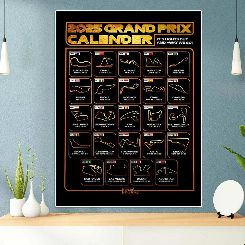 2025 Season Formula Championship Calendar Poster Racing Grand Prix ...