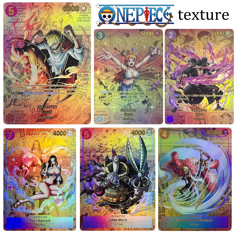 One-Piece-hot-stamping-card-DIY-Luffy-Sanji-Usop-Nami-Dracule-Mihawk ...