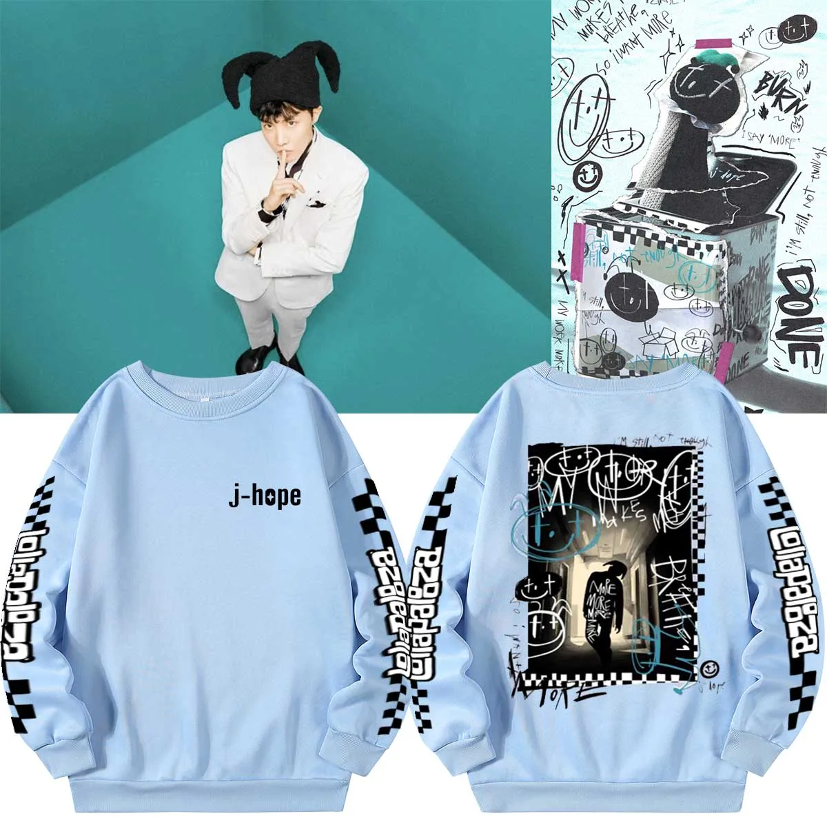 JHope Merch Lollapalooza Hobi Sudadera de forro polar para hombre ...
