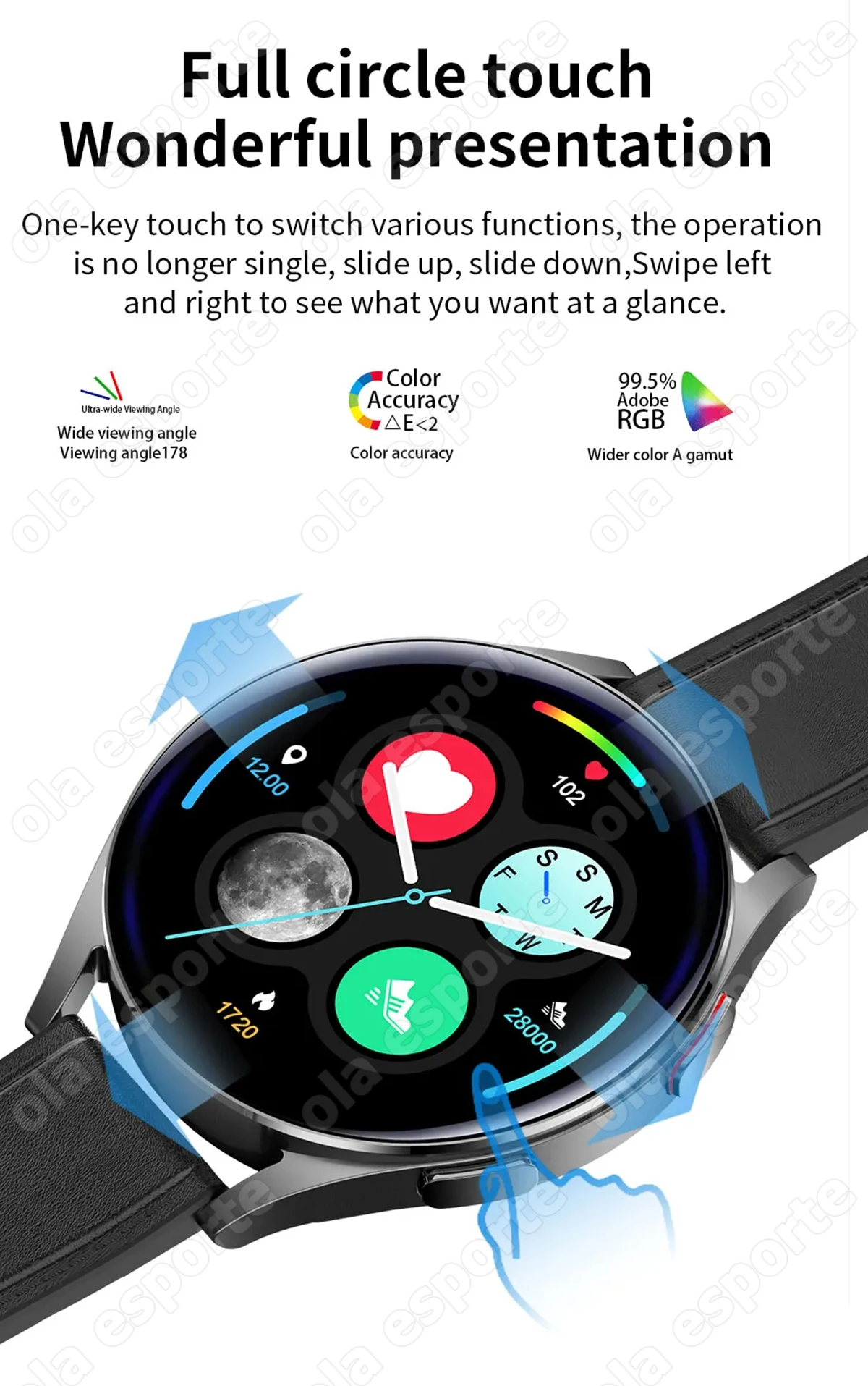 2024 New Bluetooth Call Smart Watch ECG Monitor AMOLED Always Display ...