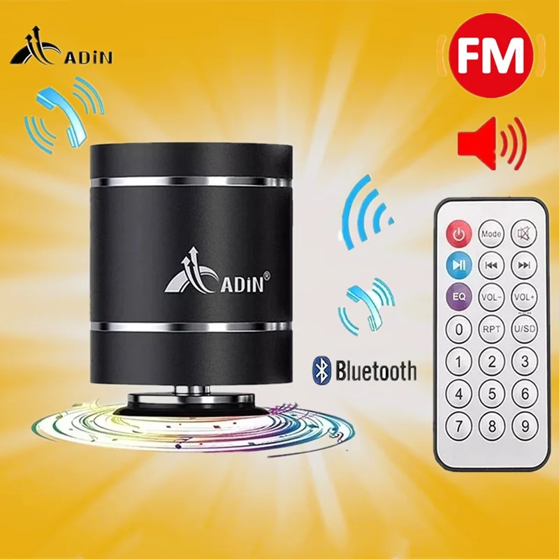 Adin Remote Control Bluetooth Vibration Speaker With Fm Radio Mini ...