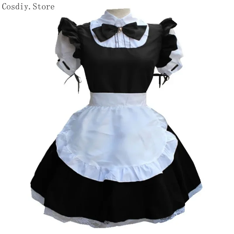 Cute Maid Cosplay Costume Lolita Apron Lace Mini Dress Summer Women ...