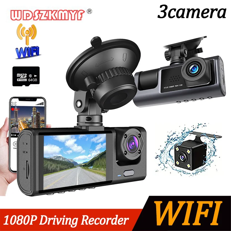 3-Channel-Front-Inside-Rear-View-Camera-1080P-Dash-Cam-for-Cars-WiFi ...