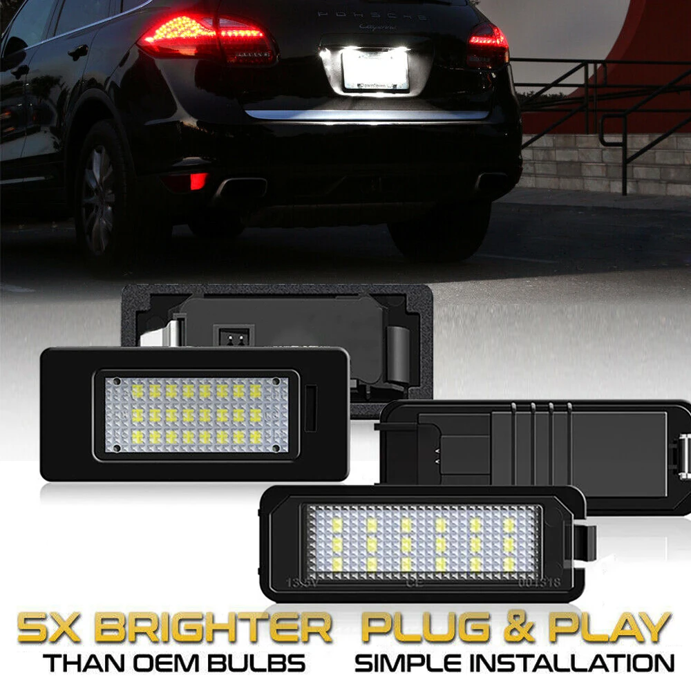 2Pc LED Number Car License Plate Light Lamp For Porsche 911 992 997 991 ...