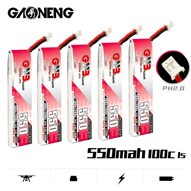 Bateria original do lipo de gnb 3.8v 550mah 100c/200c hv para emax ...