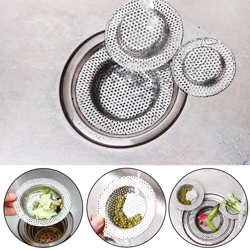 Kitchen-Sink-Filter-Trap-Stainless-Steel-Mesh-Strainer-Food-Slag ...