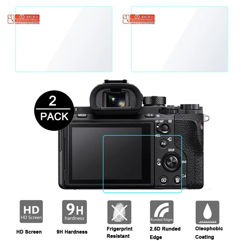 2pcs Tempered Glass For Sony A7 IV A7II A7III A7S A7R A7R2 A7R3 A7R4 Clear Anti-Scratch ...