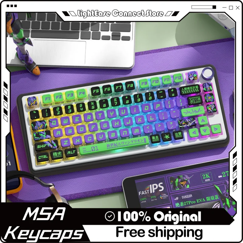 Tecla-tem-tica-de-Eva-01-Teclado-mec-nico-transparente-de-cuatro-lados ...