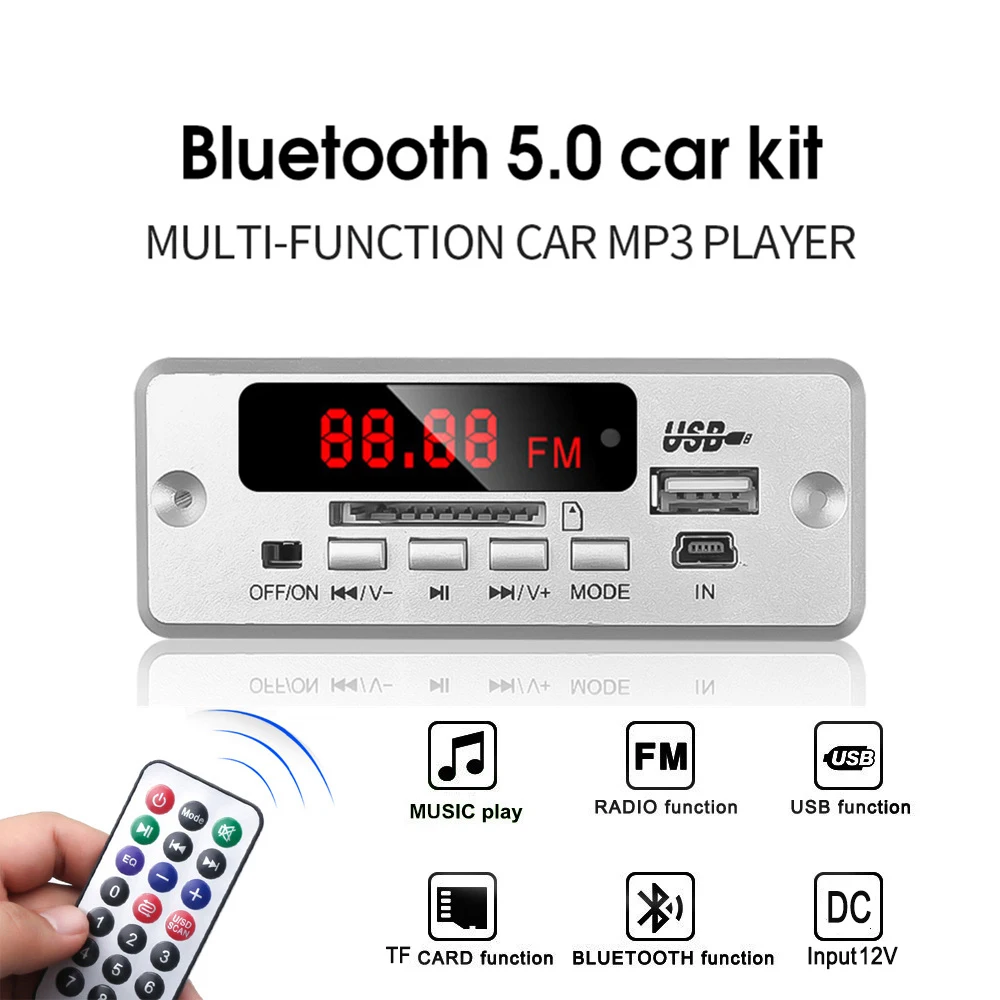 Bluetooth V5.0 MP3 Stereo Decoding Board Module Wireless USB MP3 Player ...