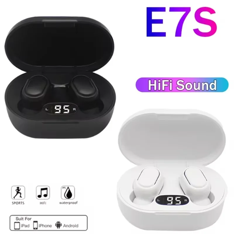 Original E7S Wireless Bluetooth Headset with Mic LED Display Earbuds ...