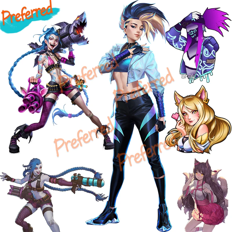 Jinx Arcane Akali Kda League Of Legends Cute Lol Weatherproof Anime ...
