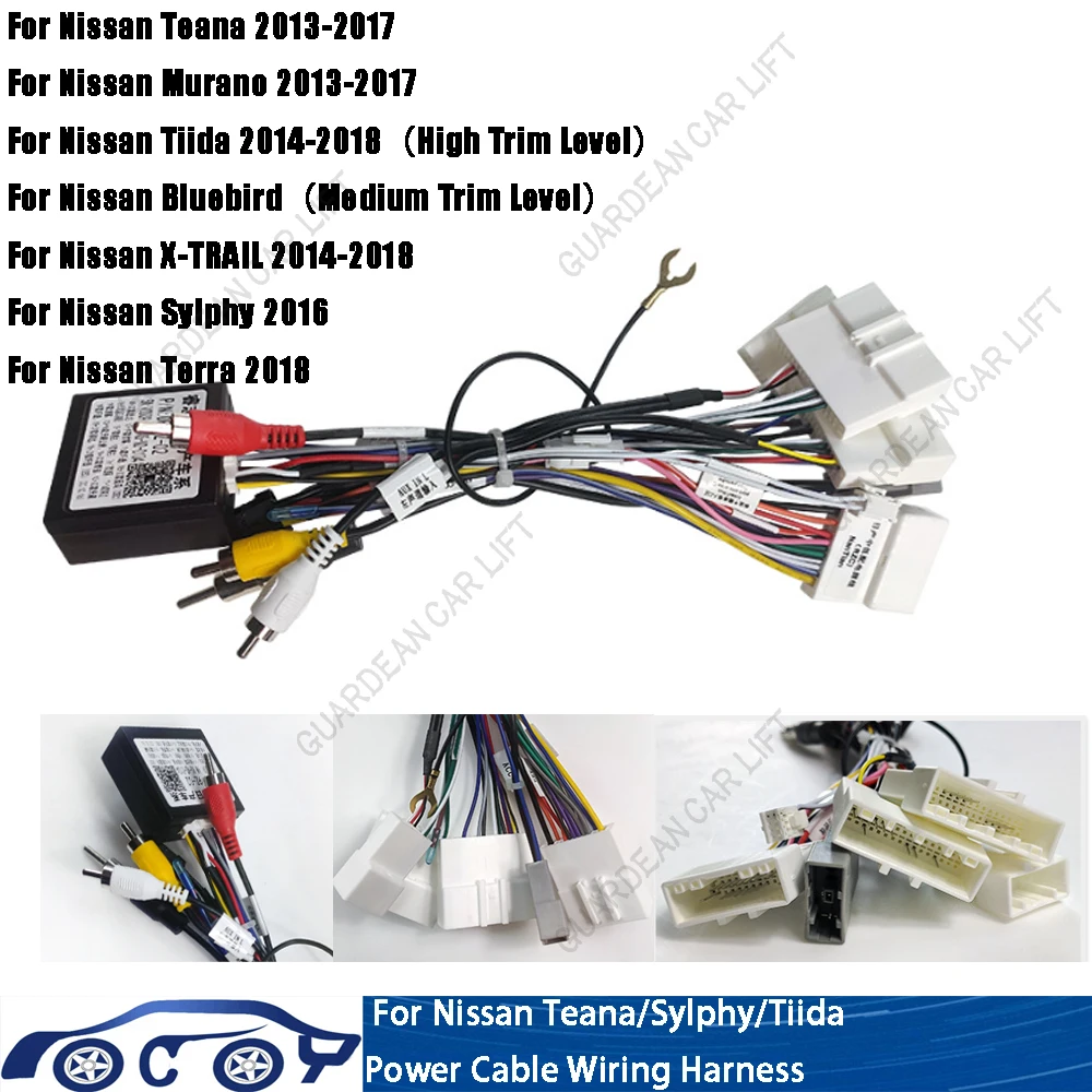 Car-Audio-16PIN-Android-Power-Cable-Adapter-With-Canbus-Box-For-Nissan ...