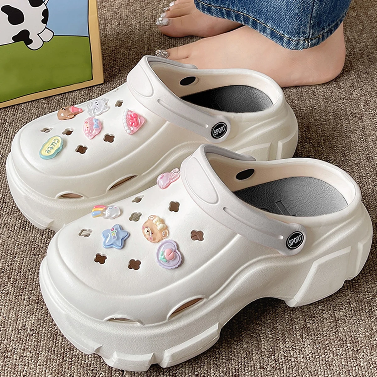BEVERGREEN-7CM-Platfrom-Cute-Animal-Summer-Girls-Slippers-Decor-Vented ...