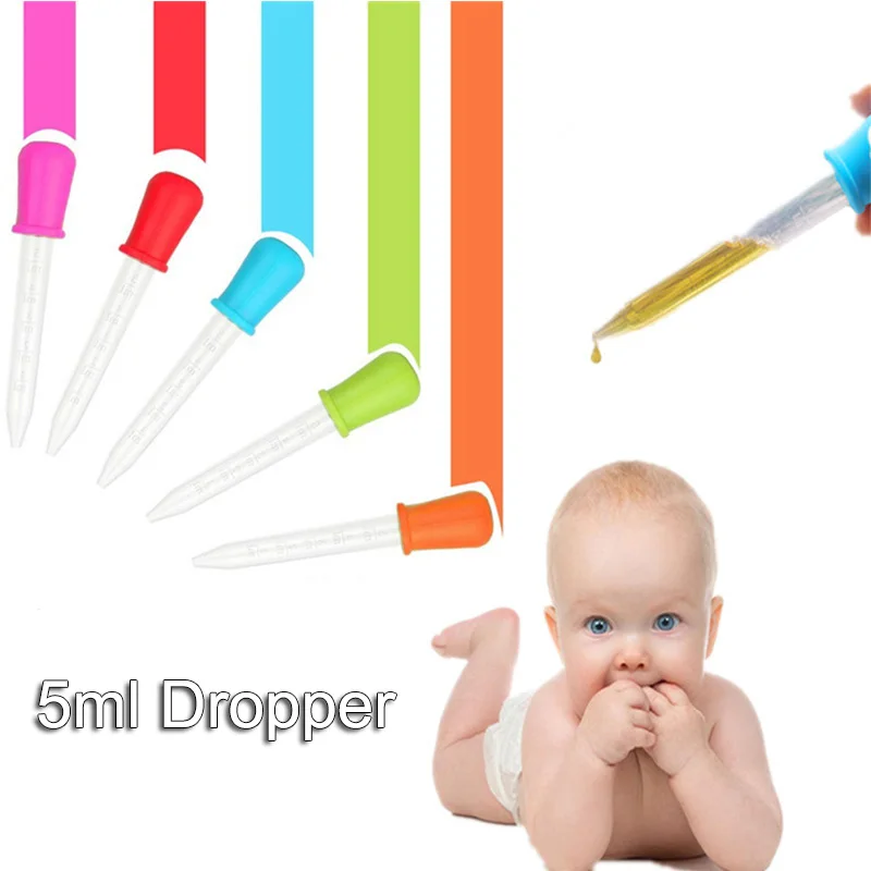 10PCS 5ml Small Silicone Plastic Pipette Dropper Feeding Medicine ...
