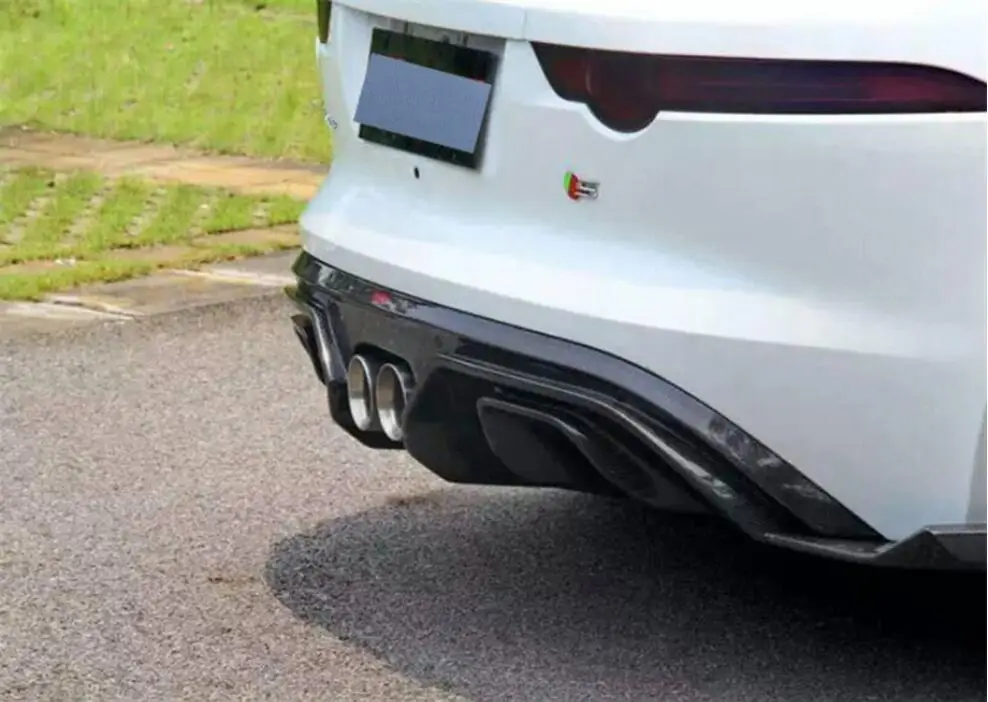 Carbon-Fiber-Rear-Bumper-Lip-Auto-Car-Diffuser-Fits-For-Jaguar-F-type ...