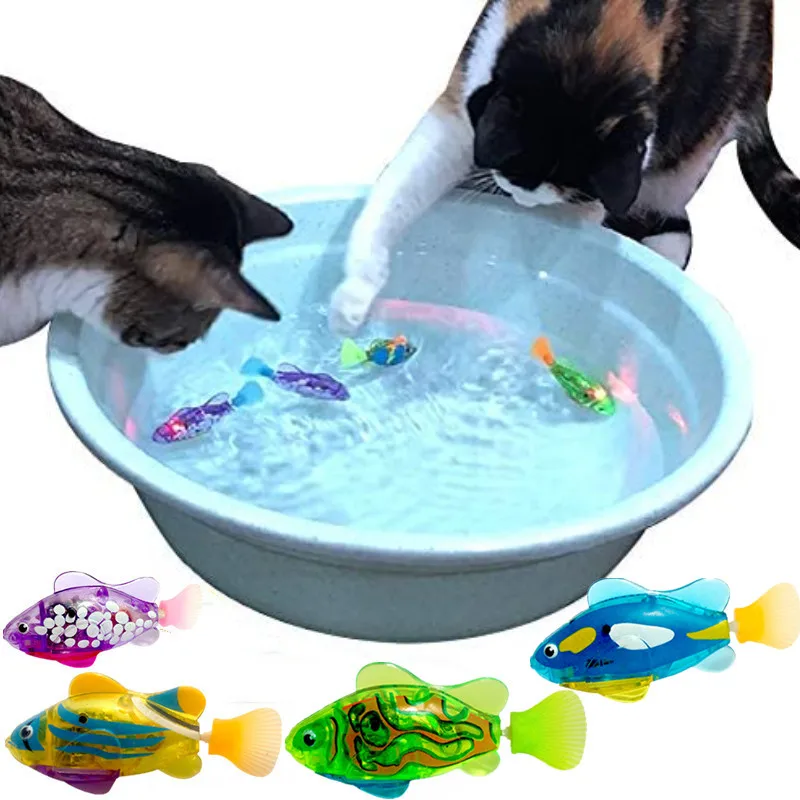 Pet Cat Toy Led Interactive Swimming Fish Toy For Cat Glowing Electric ...