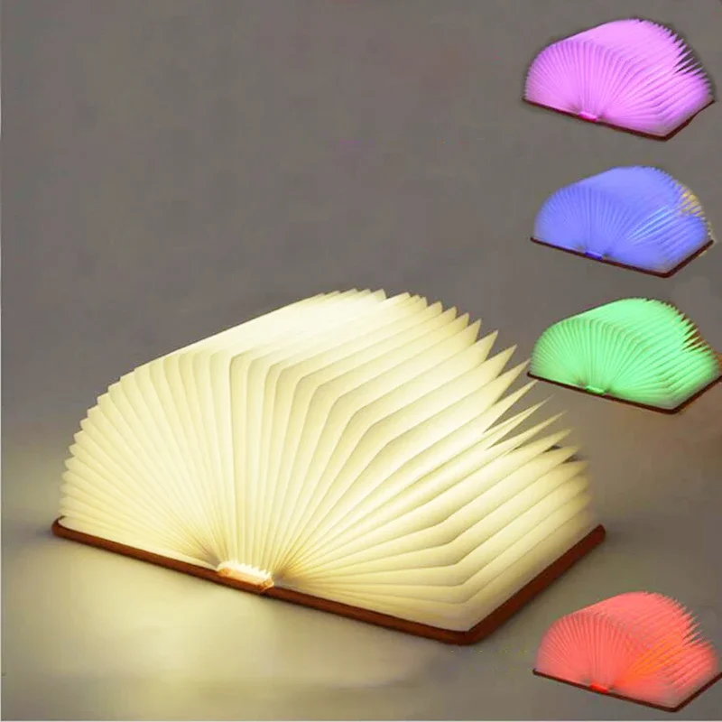 3D-Folding-Creative-LED-Night-Light-RGB-Color-USB-Recharge-Wooden-Book ...