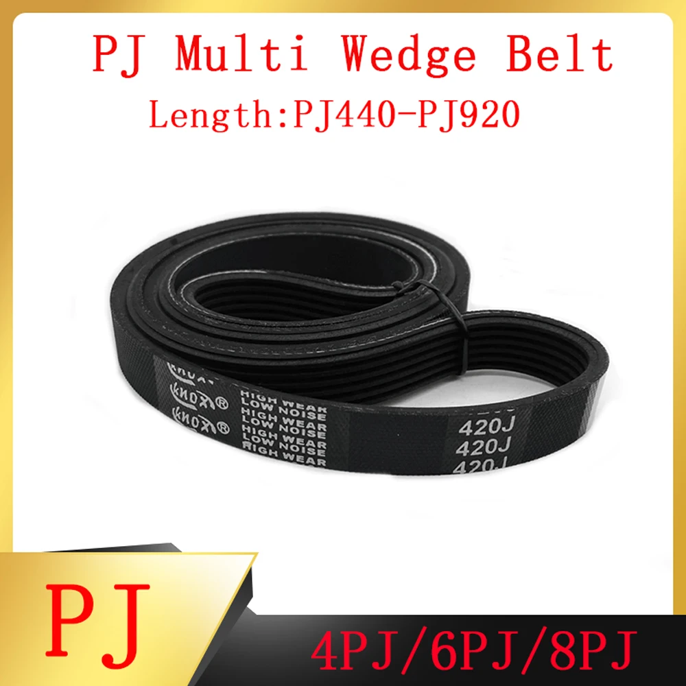 Black-Rubber-Multi-Groove-Belt-PJ-Length-440-920-Peak-Number-4-5-8 ...