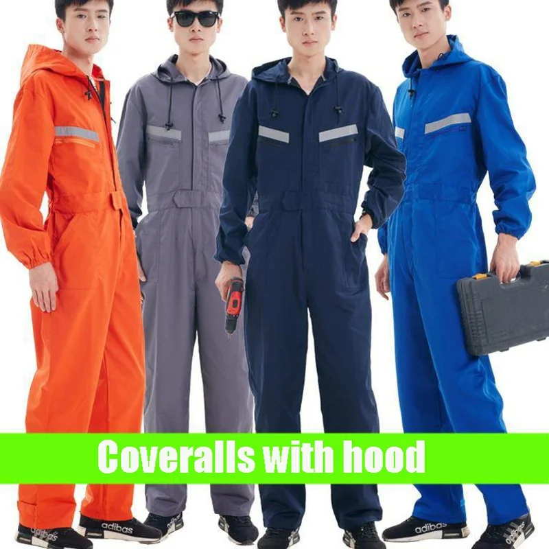 Work Coveralls with Hood for Men Construction Painting Lightweight ...