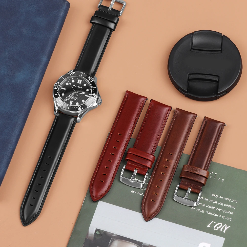 Quick-Release-Watch-Strap-for-Dw-Cowhide-Genuine-Leather-Bracelet-Men-s ...