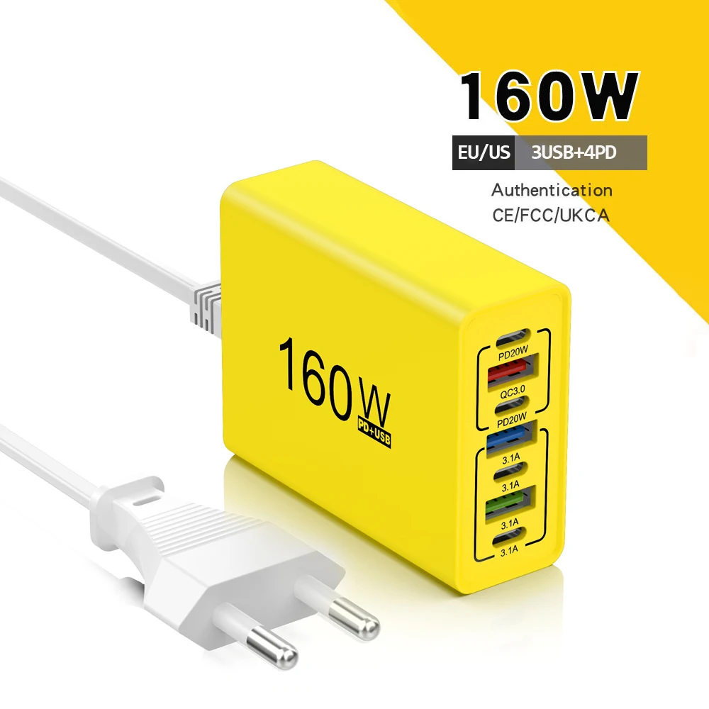 Multi Ports 160W USB Charger Power Strip Type C Fast Charging Charger ...